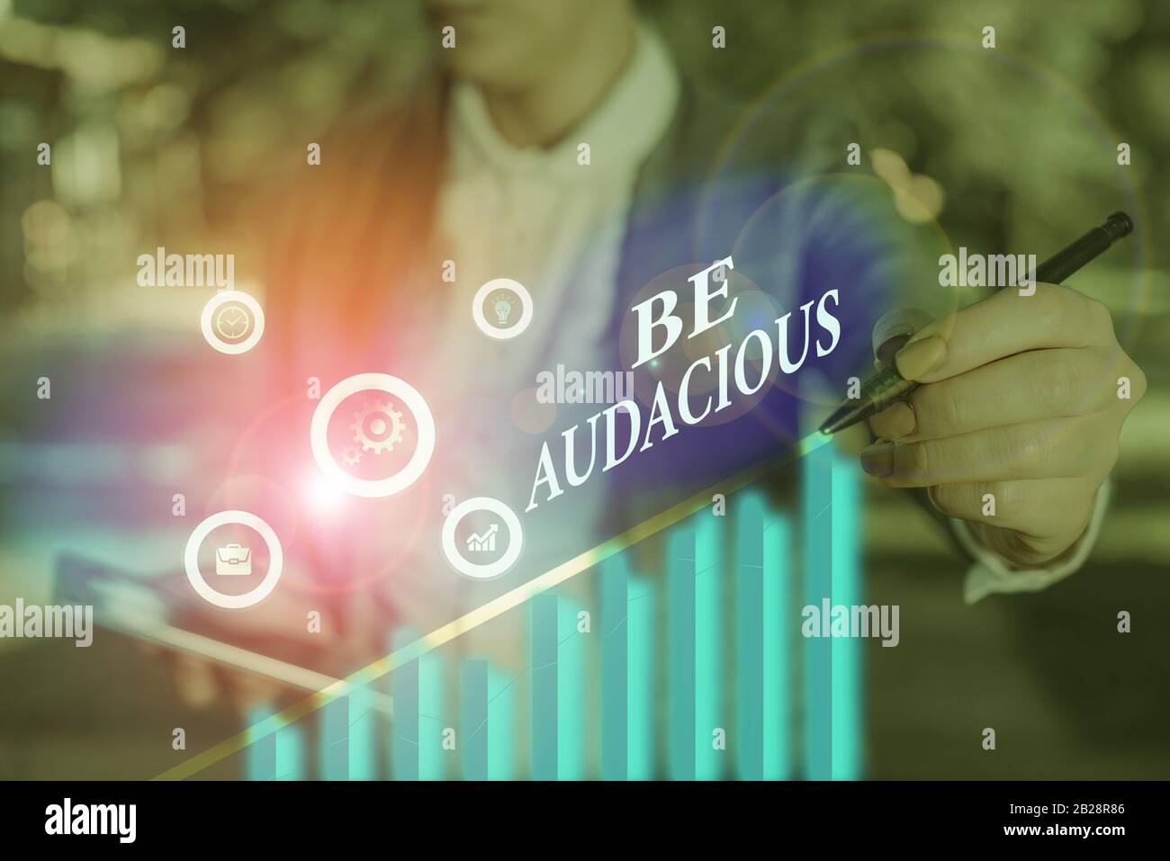 Conceptual hand writing showing Be Audacious. Concept meaning Takes ...