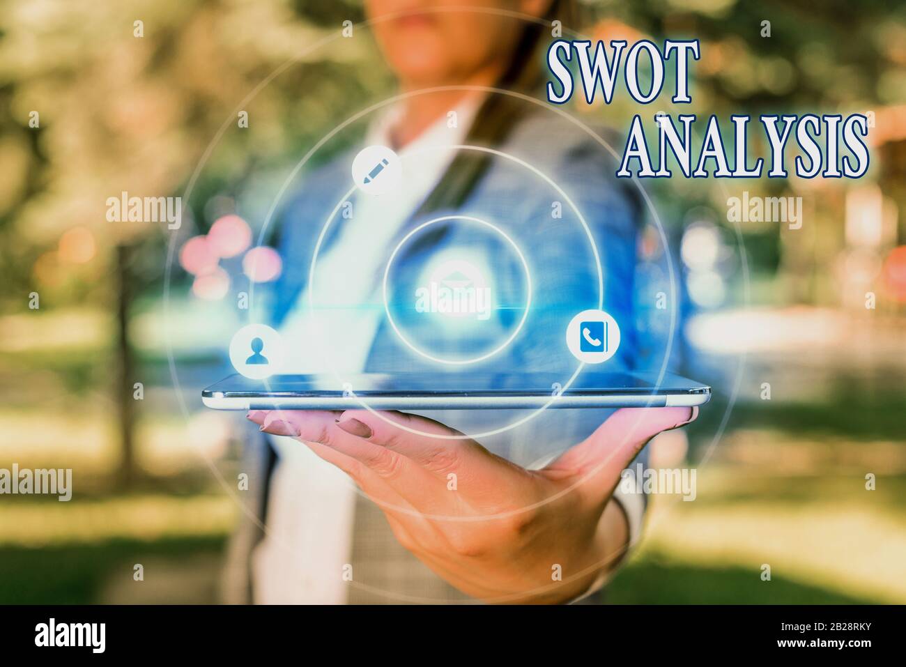 Text sign showing Swot Analysis. Business photo showcasing framework ...