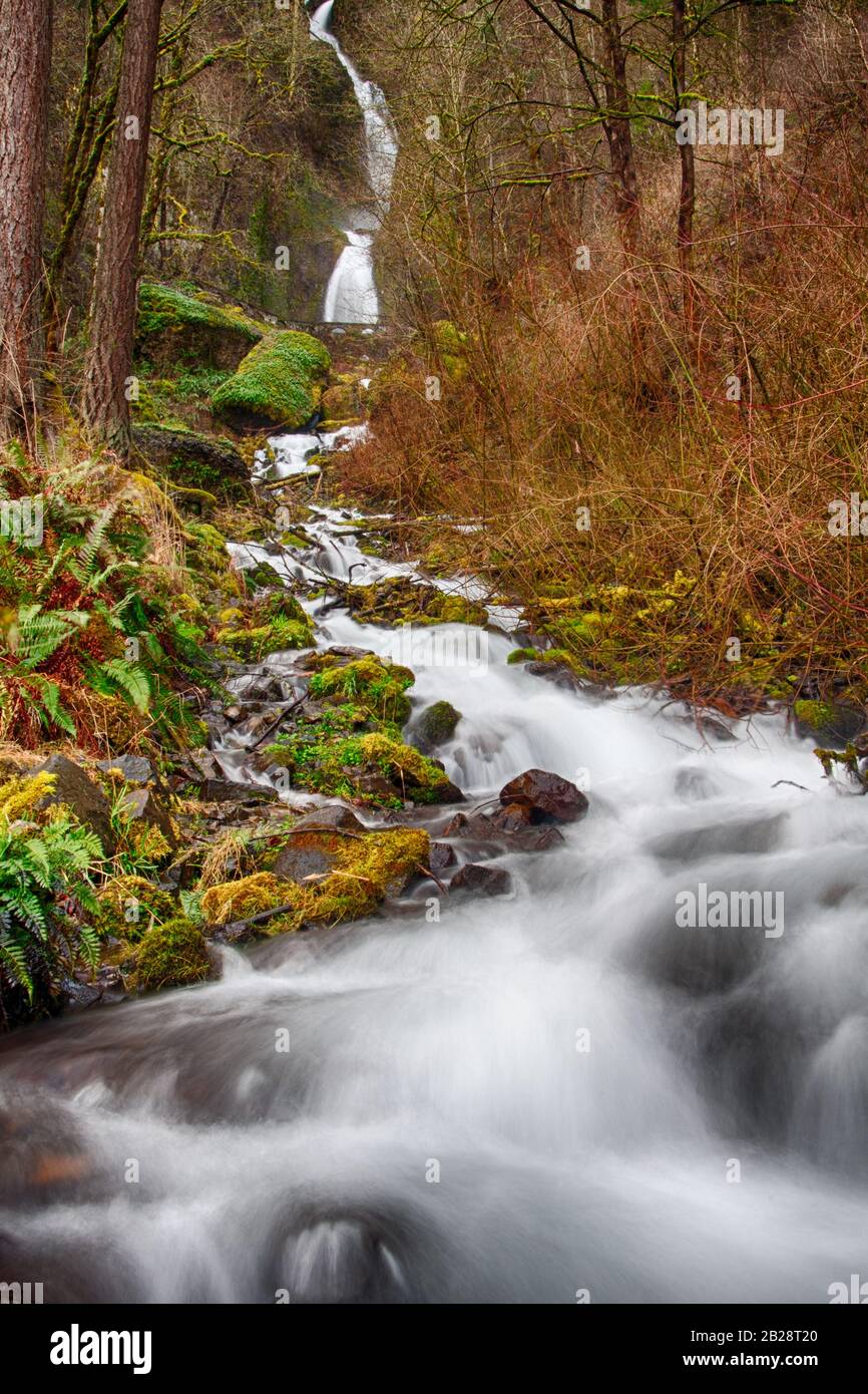 Bridal Veil Falls near Multnomah Falls outside of Portland Oregon in ...