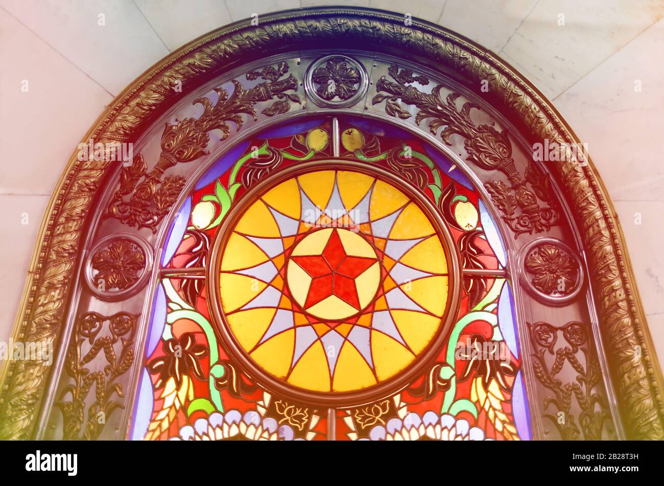 Mosaic colored stained glass hi-res stock photography and images - Alamy