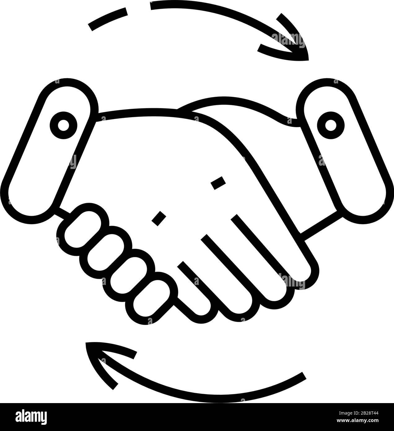 Shaking hands line icon, concept sign, outline vector illustration ...