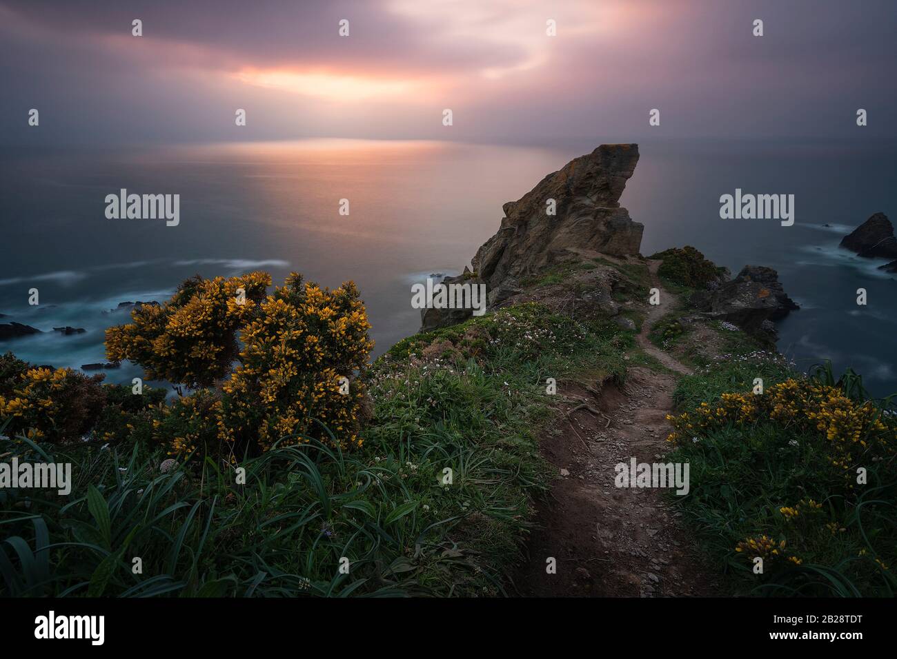 Dusk on the cliffs Stock Photo - Alamy