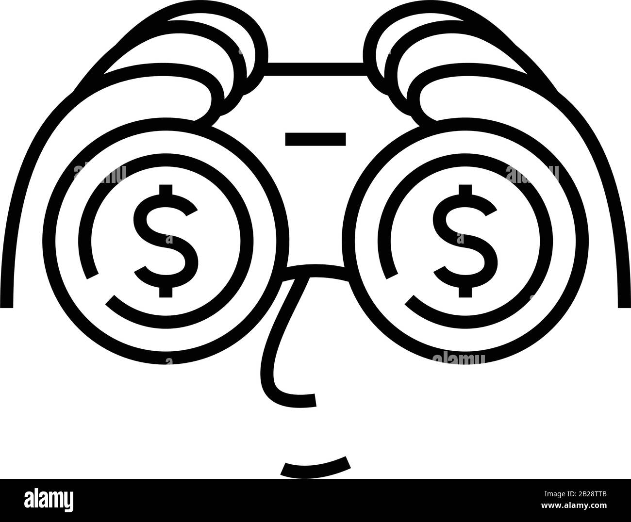 Searching profits line icon, concept sign, outline vector illustration, linear symbol Stock ...