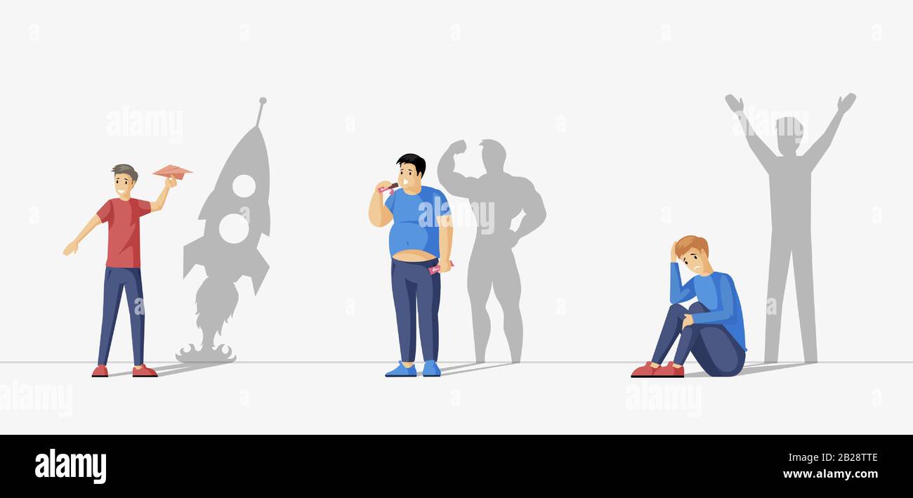 Hidden potential vector flat concept. Depression treatment, personal ...