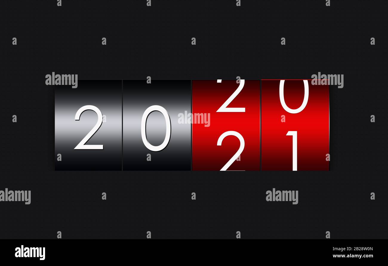 2021 countdown timer isolated on black background Stock Photo - Alamy