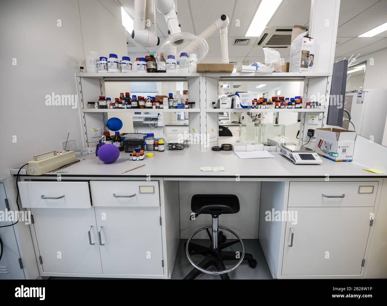 BEIJING, CHINA - JUNE 03, 2019: Modern drug manufacturing laboratory ...