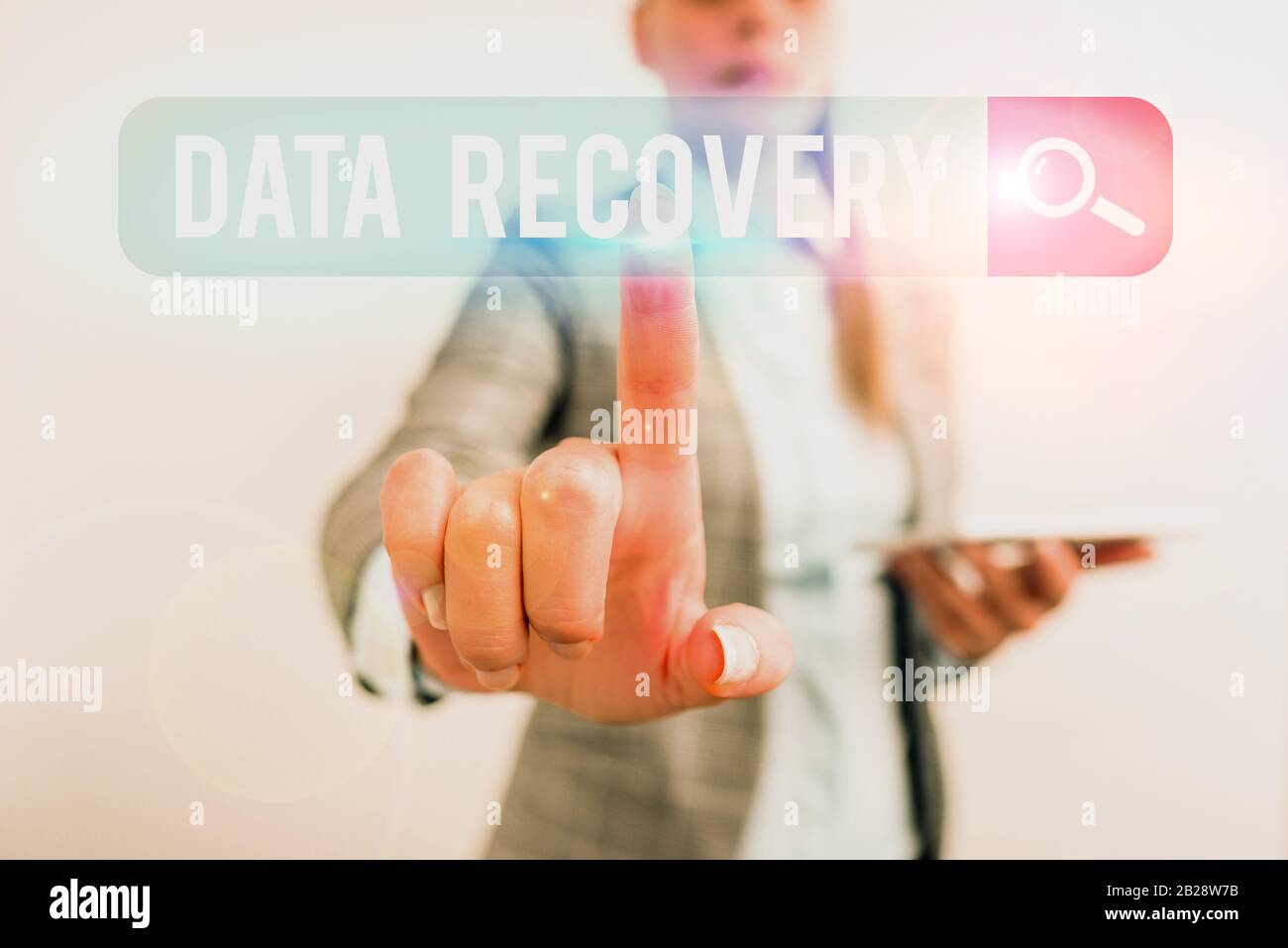Writing note showing Data Recovery. Business concept for process of ...