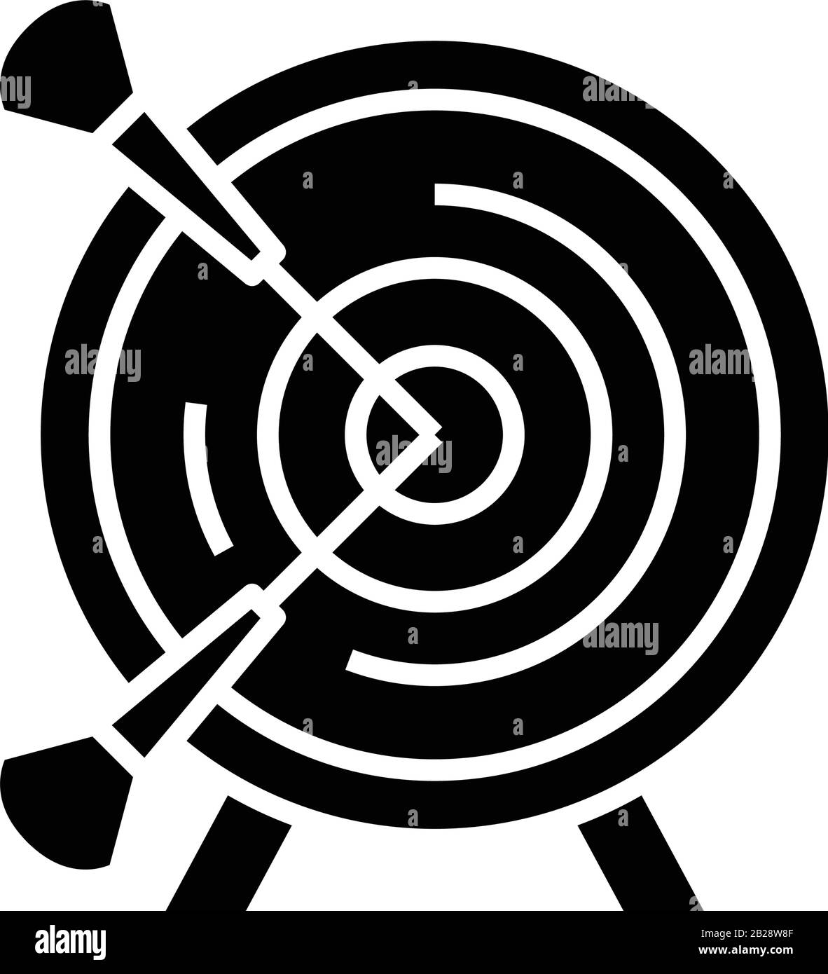 Goal achievement black icon, concept illustration, vector flat symbol ...