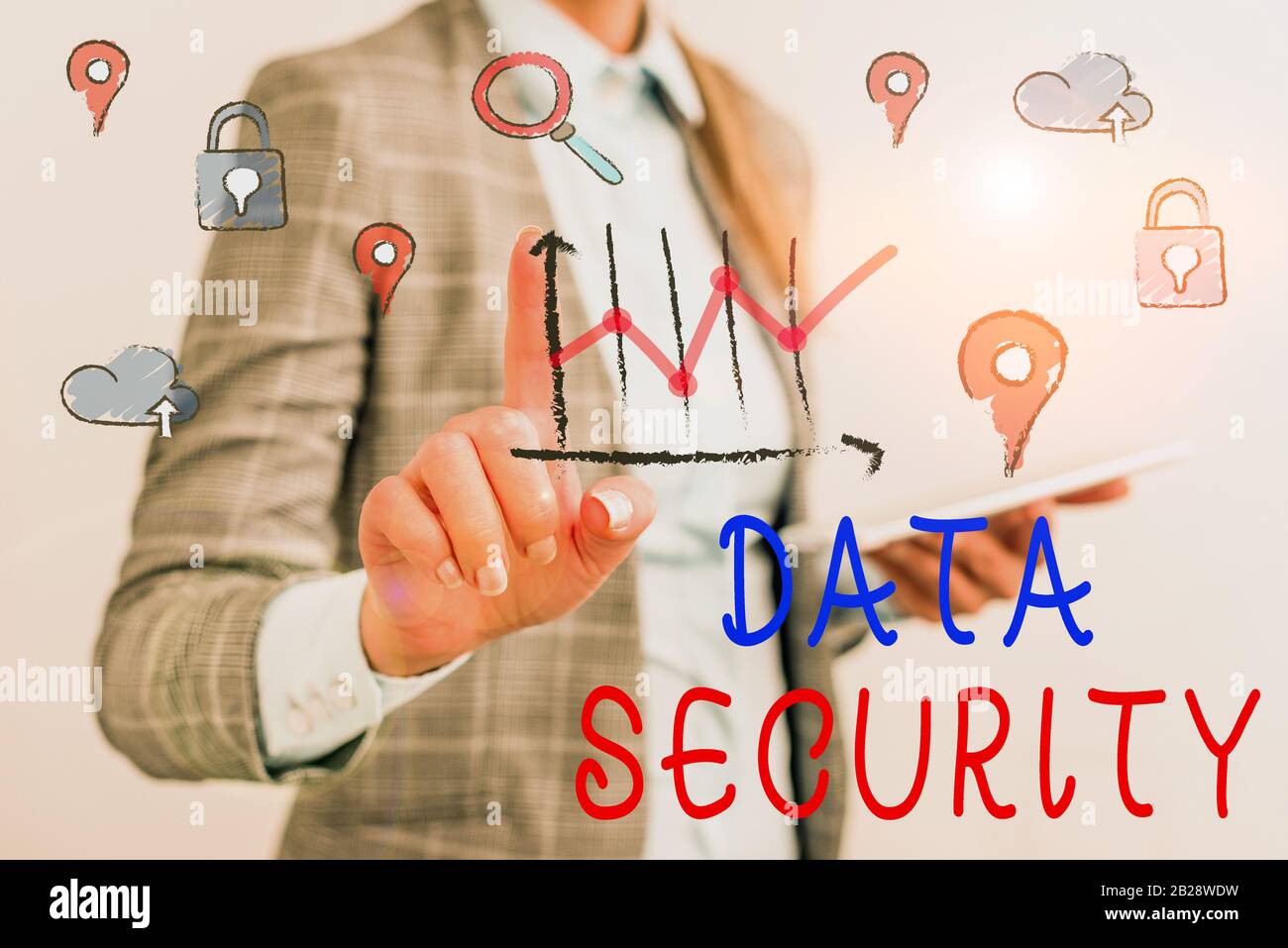 Writing Note Showing Data Security Business Concept For The Process Of