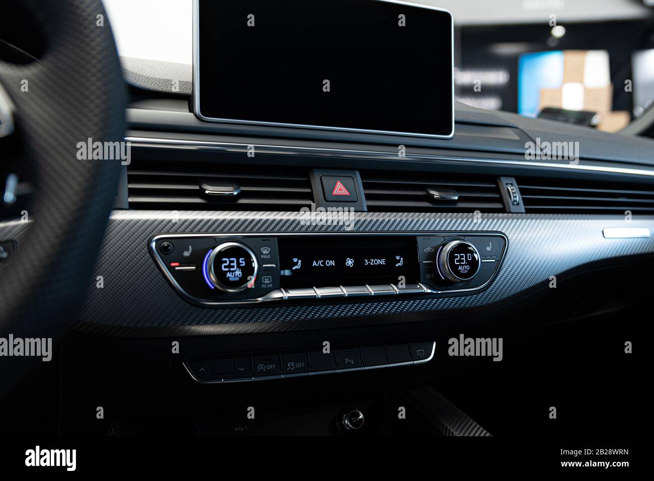 Automatic car air condition control panel. Car interior Stock Photo - Alamy