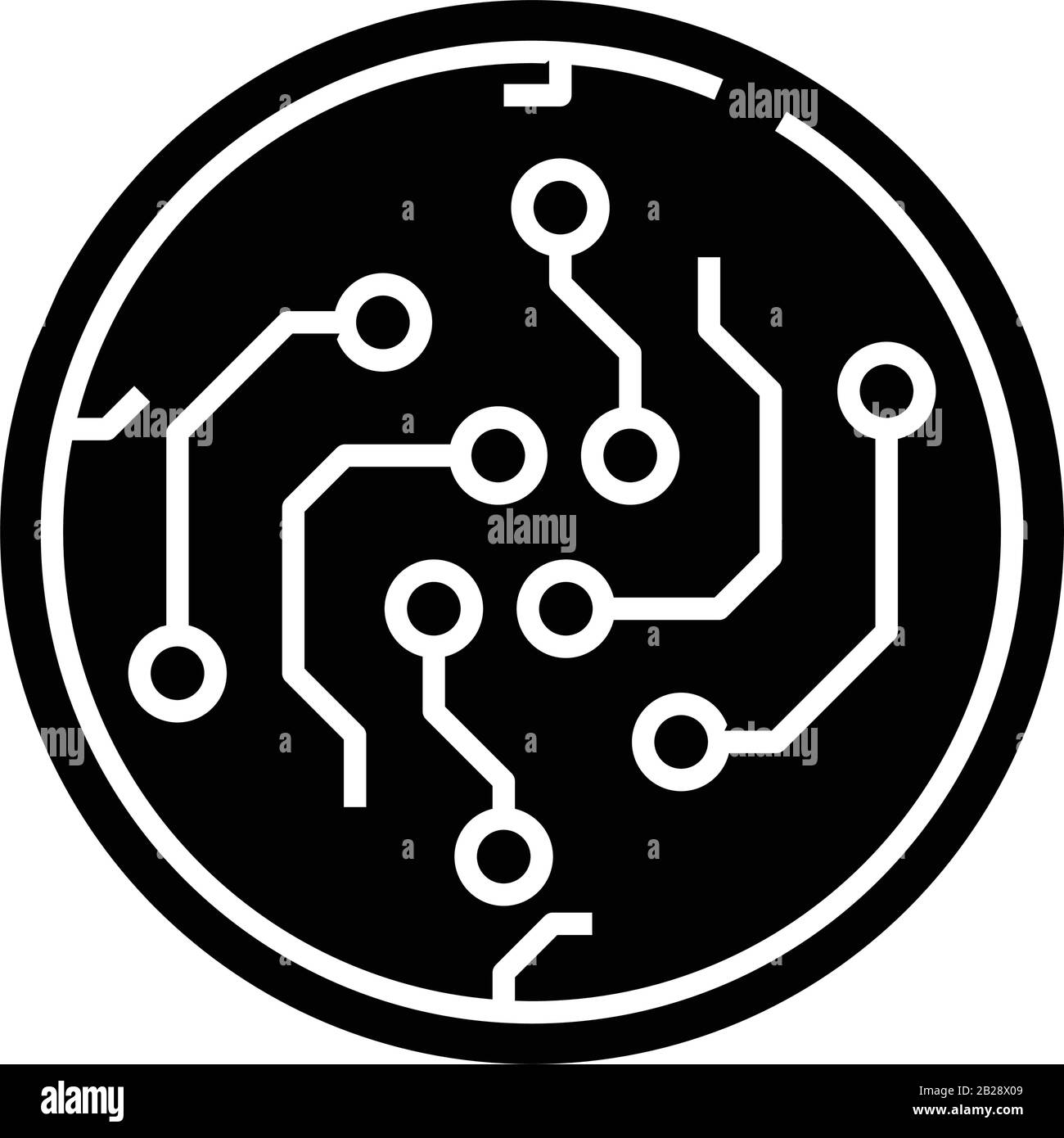 Global technology black icon, concept illustration, vector flat symbol ...