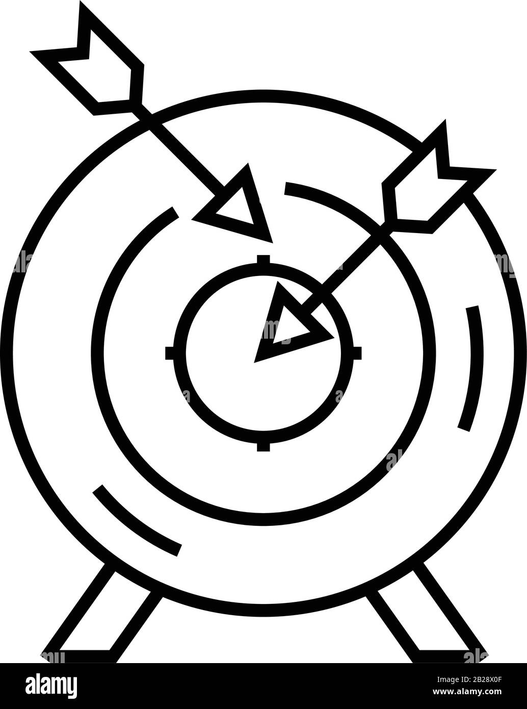 Shooting mark line icon, concept sign, outline vector illustration ...