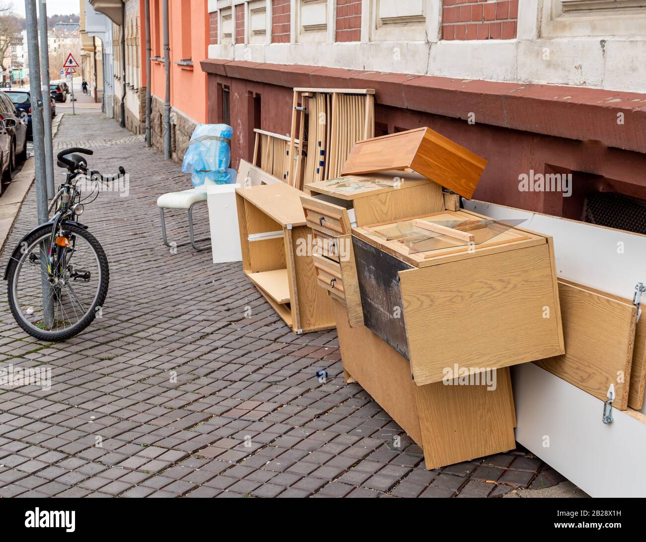 Bulky waste collection on the street Stock Photo - Alamy