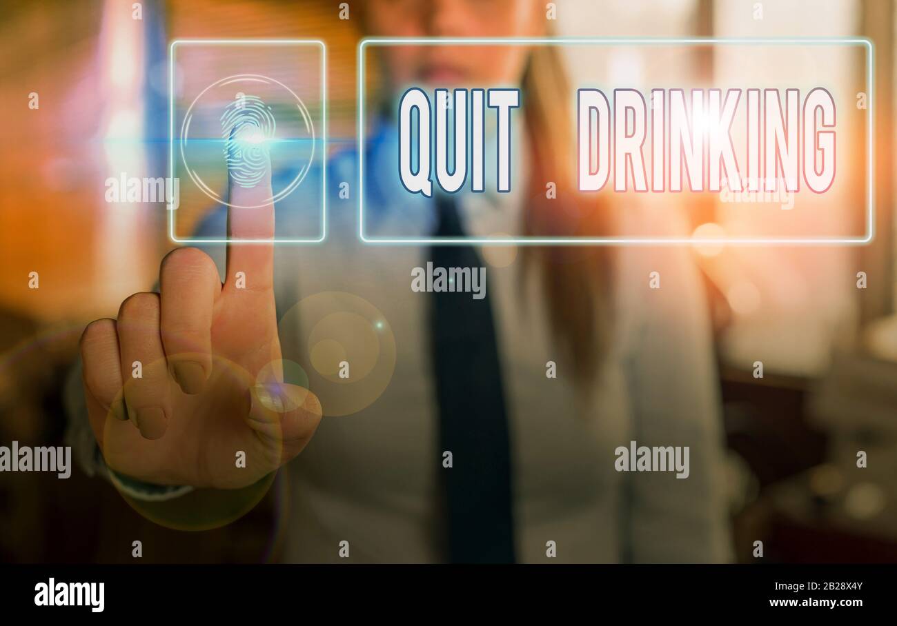 Handwriting text Quit Drinking. Conceptual photo involves staying away ...