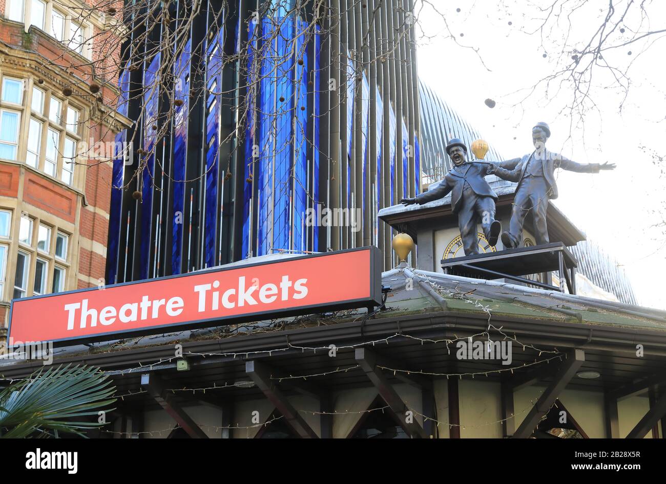 Bronze statue of Lauren & Hardy comedy duo installed over the ticket ...