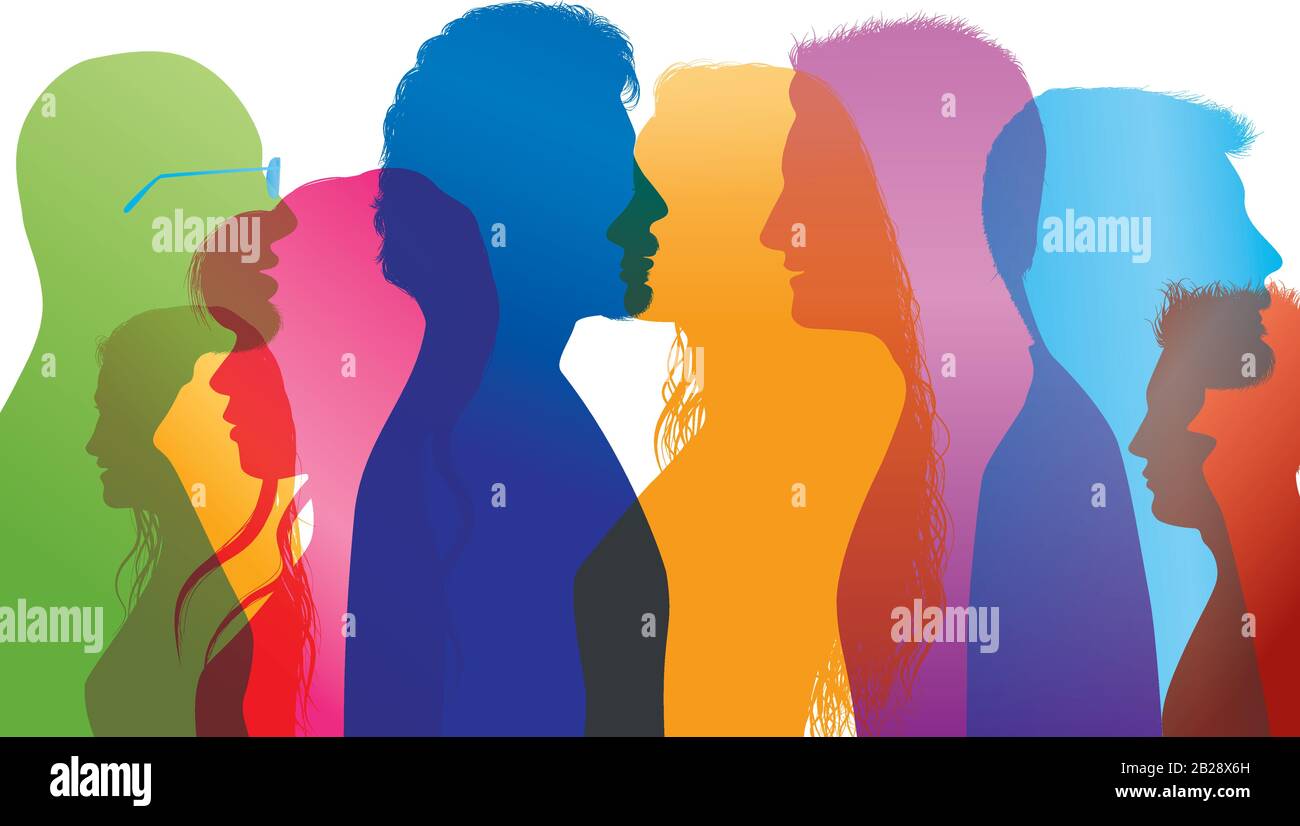 Diverse talking students discussion Stock Vector Images - Alamy