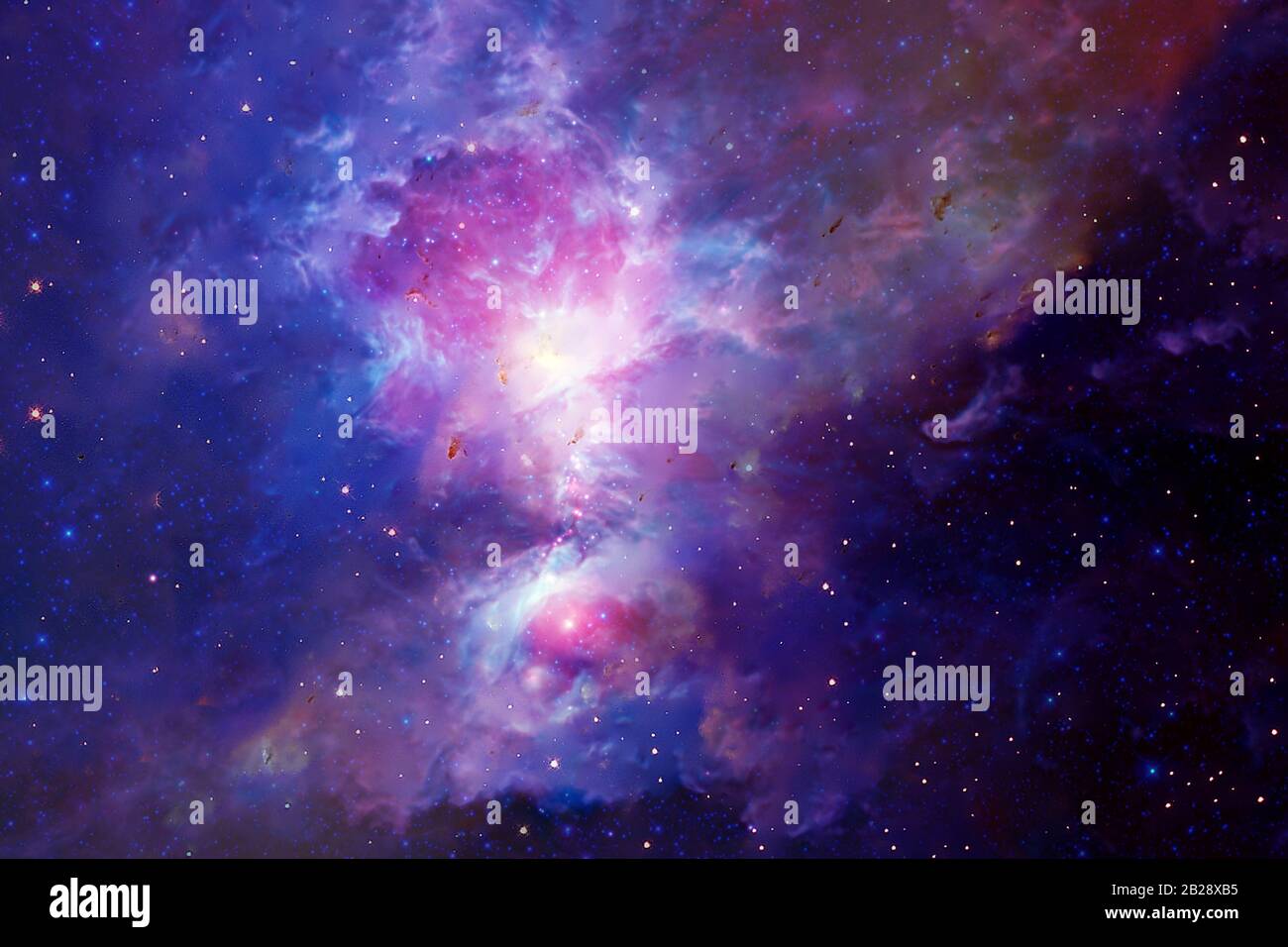 Beautiful blue space, with stars and fogs. Elements of this image were ...