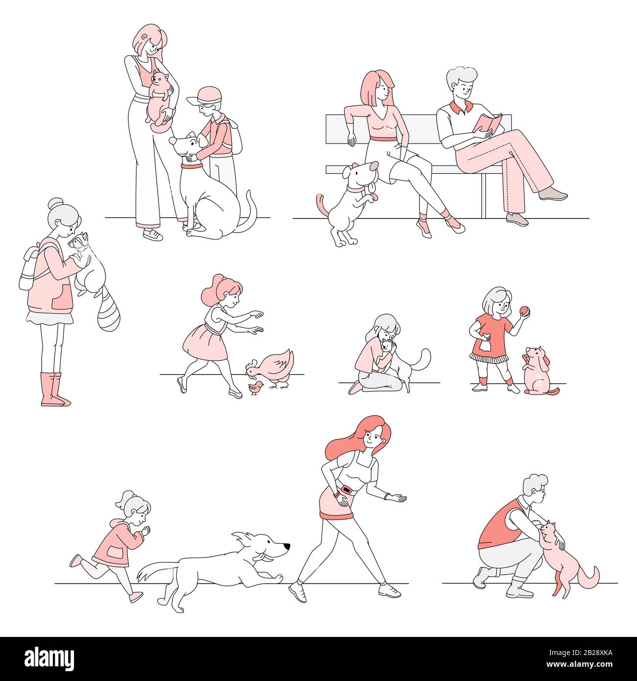 Cartoon chicken animal outline vector hi-res stock photography and ...