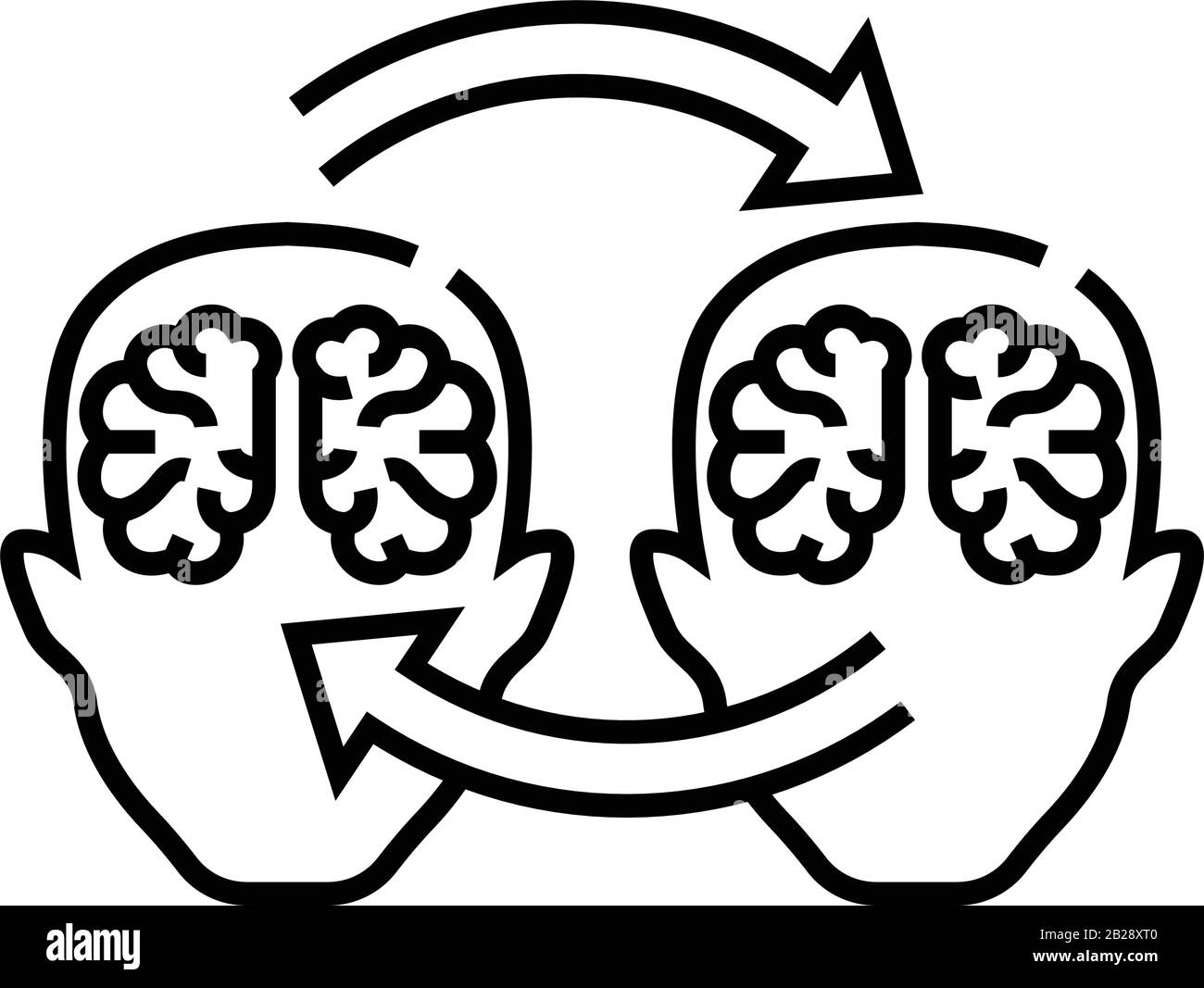 Sharing ideas line icon, concept sign, outline vector illustration ...