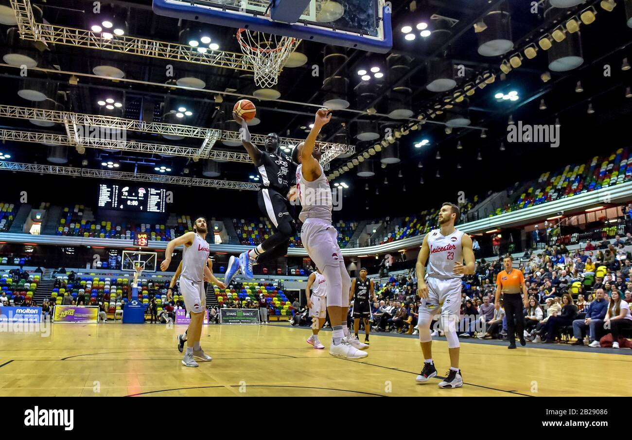 London, UK. 01st Mar, 2020. Buay Tuach of London Lions rises to shoot ...