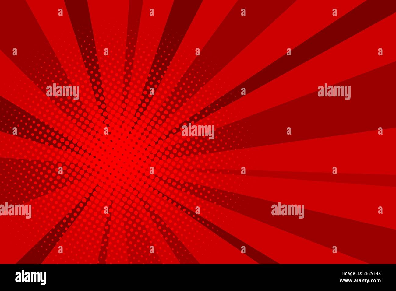 Comic red sunbeam background Retro pop art style cartoon Stock Vector ...