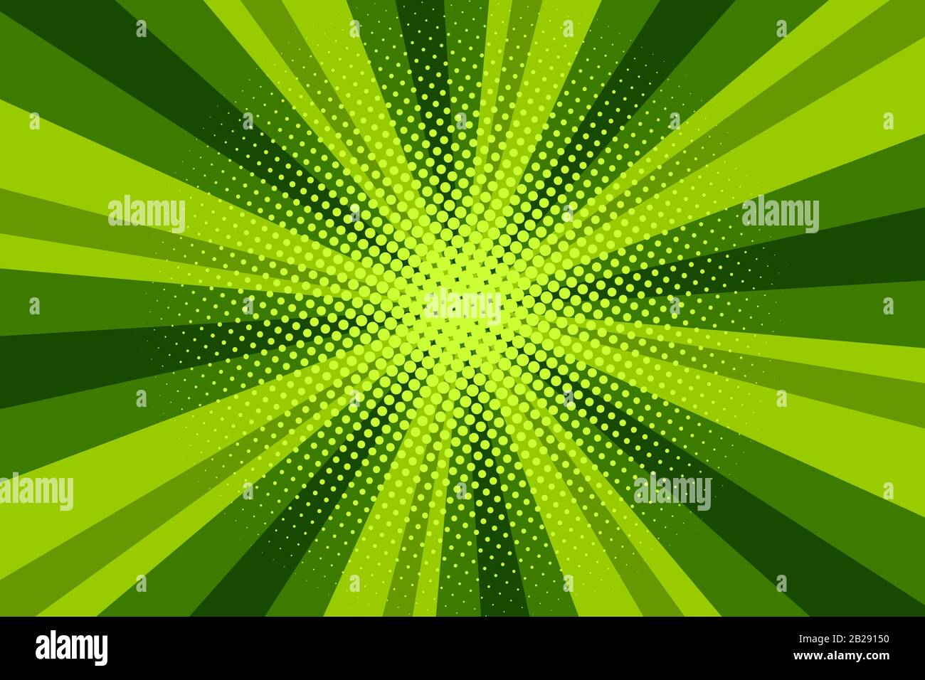 Comic green sunbeam background retro pop art style cartoon Stock Vector ...