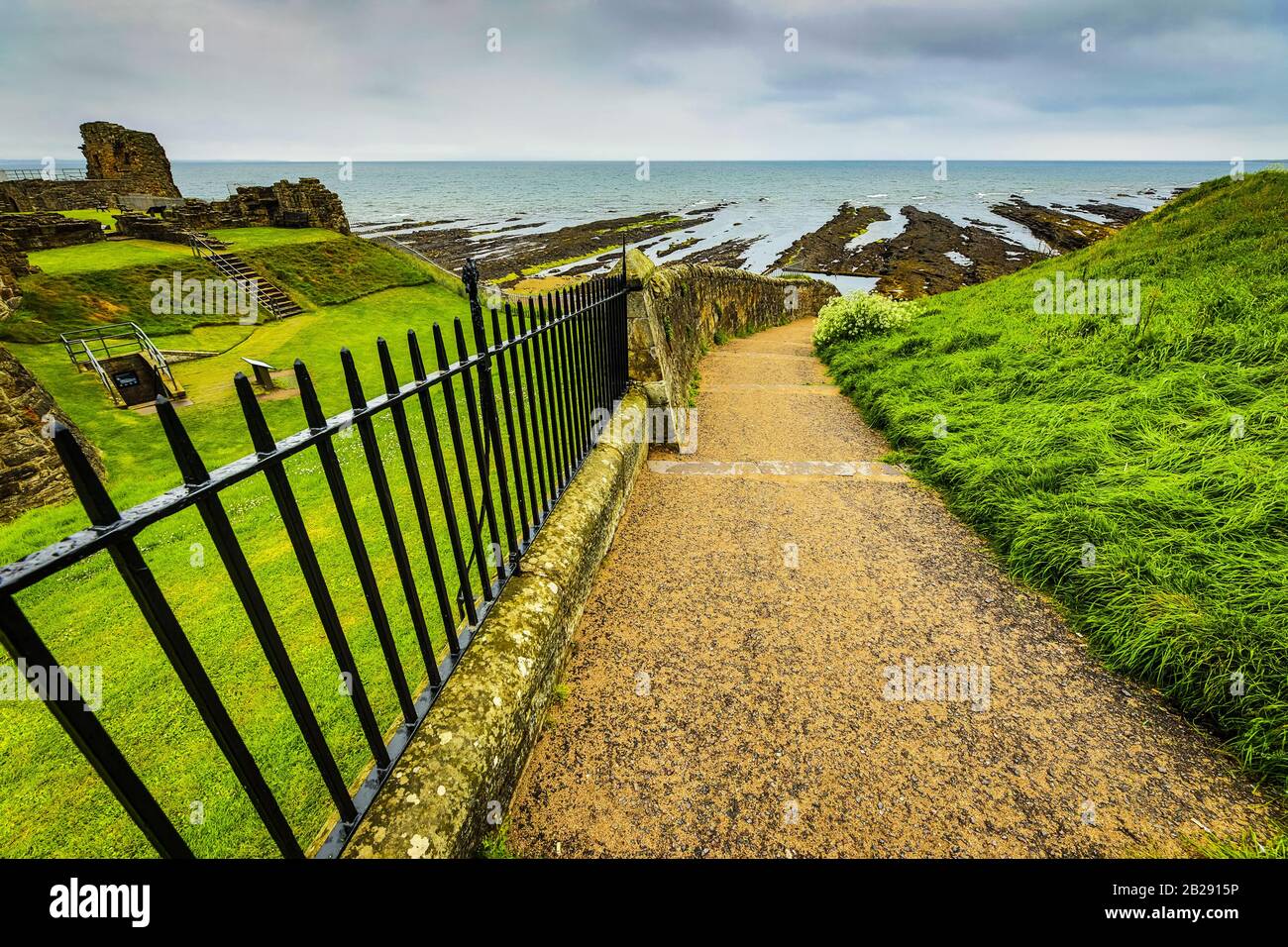 Waves breaking on coastal cliffs of Scotland Stock Photo - Alamy