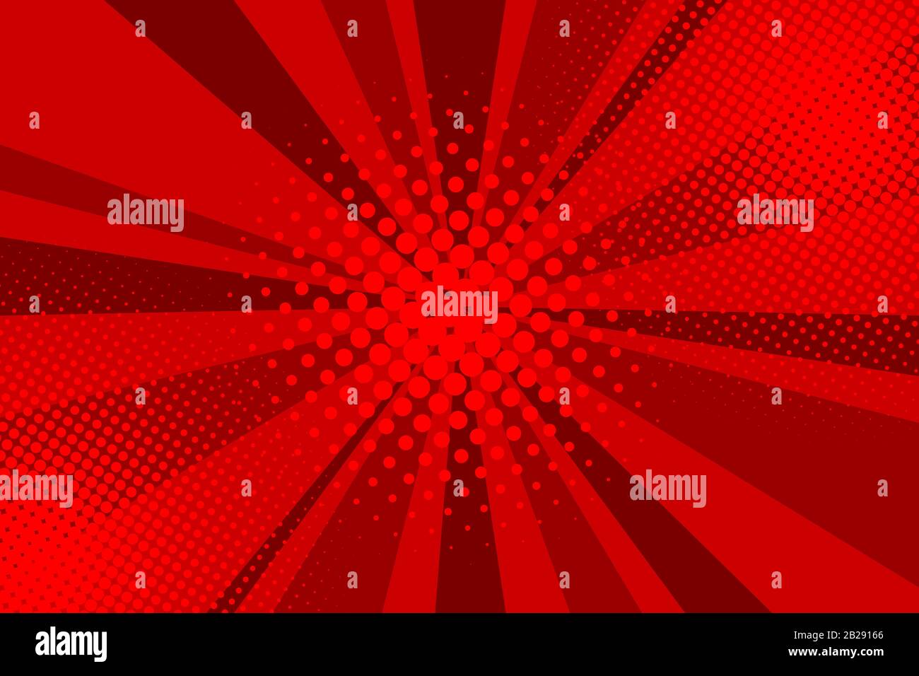 Comic red sunbeam background Retro pop art style cartoon Stock Vector ...