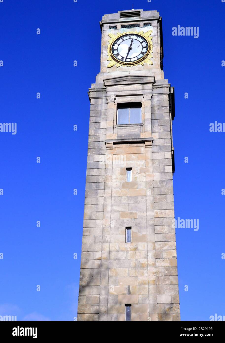 The clock tower, dedicated to William Cocker, in Stanley Park ...