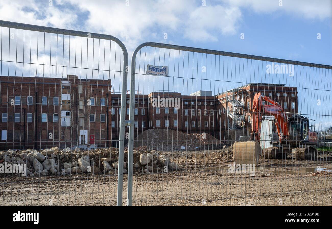 The Horlicks Factory, Slough, Berkshire. Demolition work has begun ...