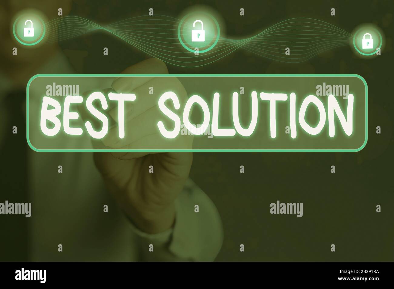 Conceptual hand writing showing Best Solution. Concept meaning ...