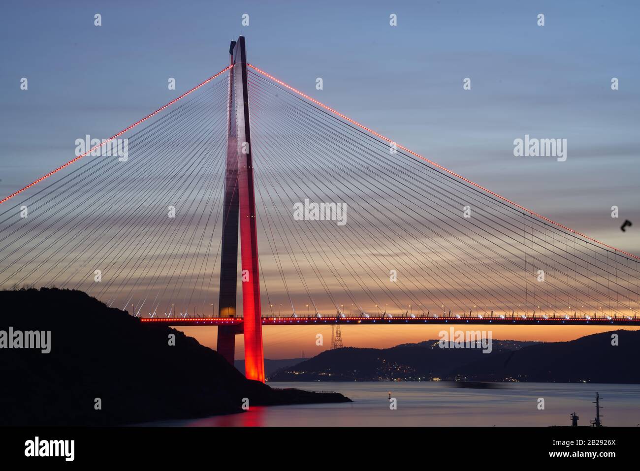 Aerial view of istanbul bosphorus at sunset Stock Photo - Alamy