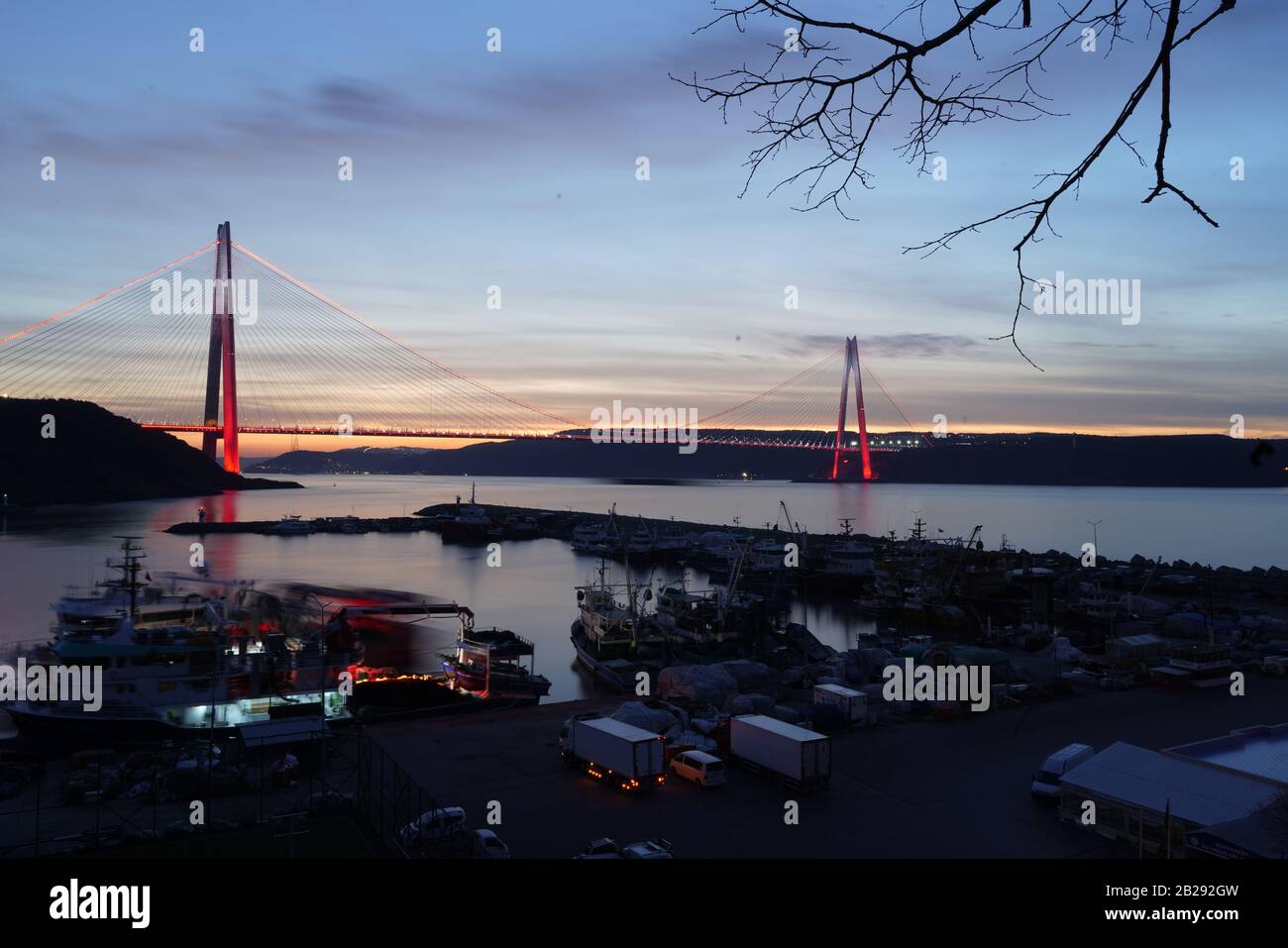 Aerial view of istanbul bosphorus at sunset Stock Photo - Alamy