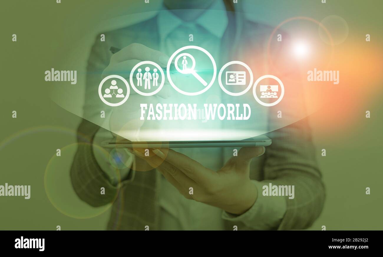 Handwriting text writing Fashion World. Conceptual photo world that ...