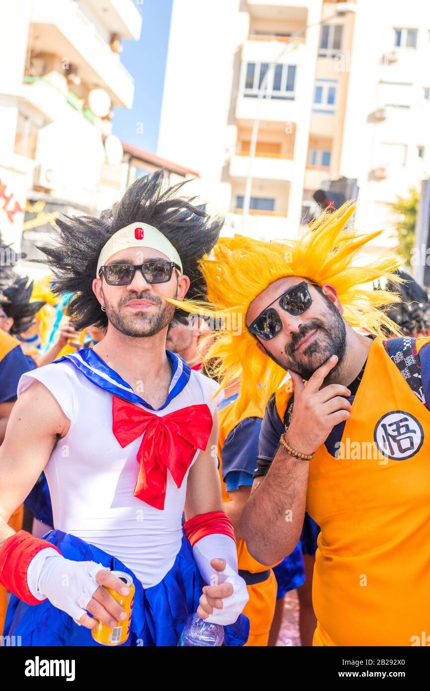 Limassol, Cyprus - March 2020: Limassol Carnival 2020 party people ...