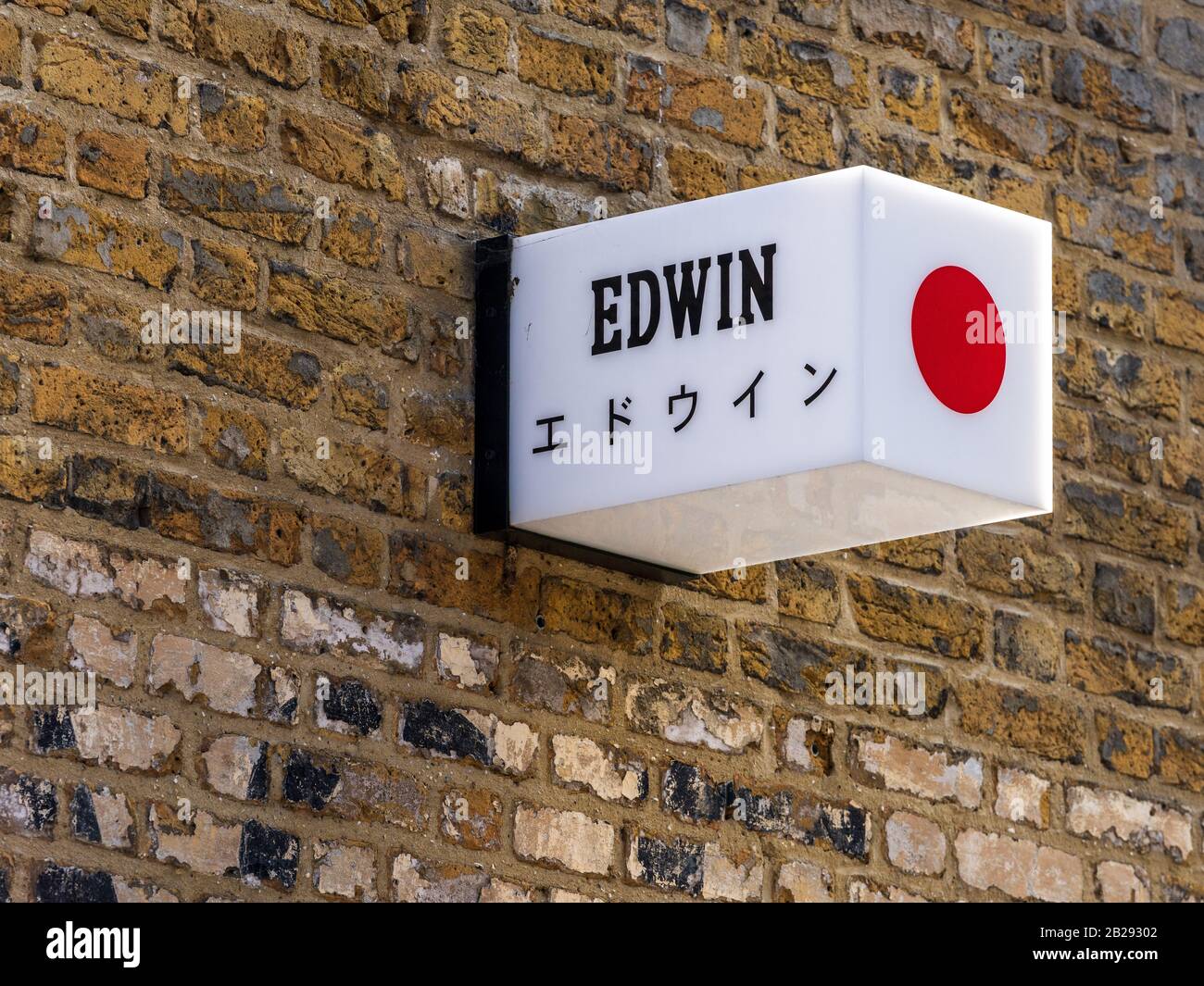 Edwin Store London - Sign outside the Edwin clothing store on the ...