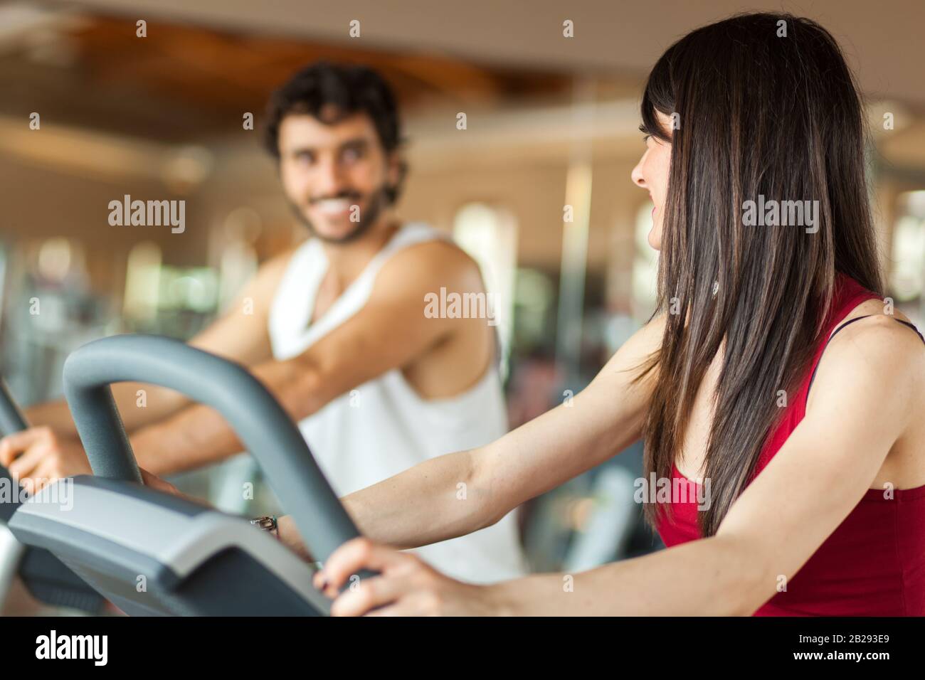 Group of people doing fitness in a gym Stock Photo - Alamy
