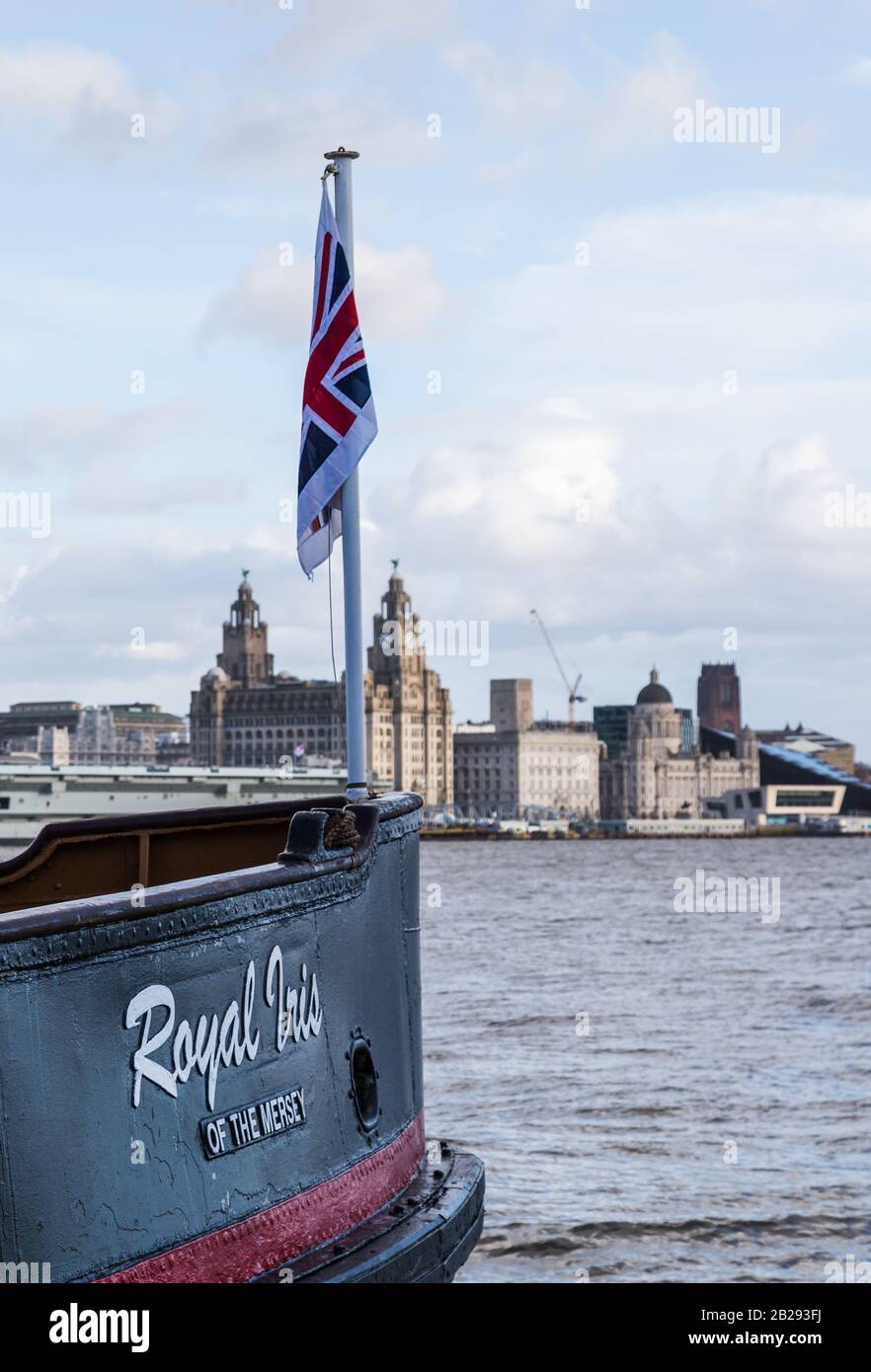 Liverpool Waterfront With Union Jack Flag High Resolution Stock ...