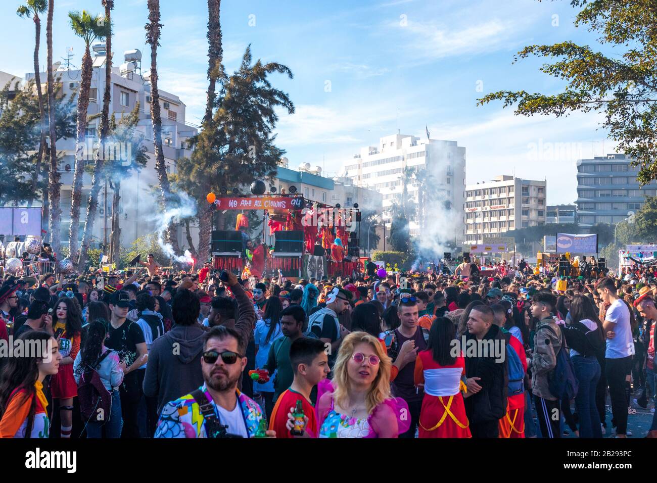 Limassol, Cyprus - March 2020: Limassol Carnival 2020 party people ...