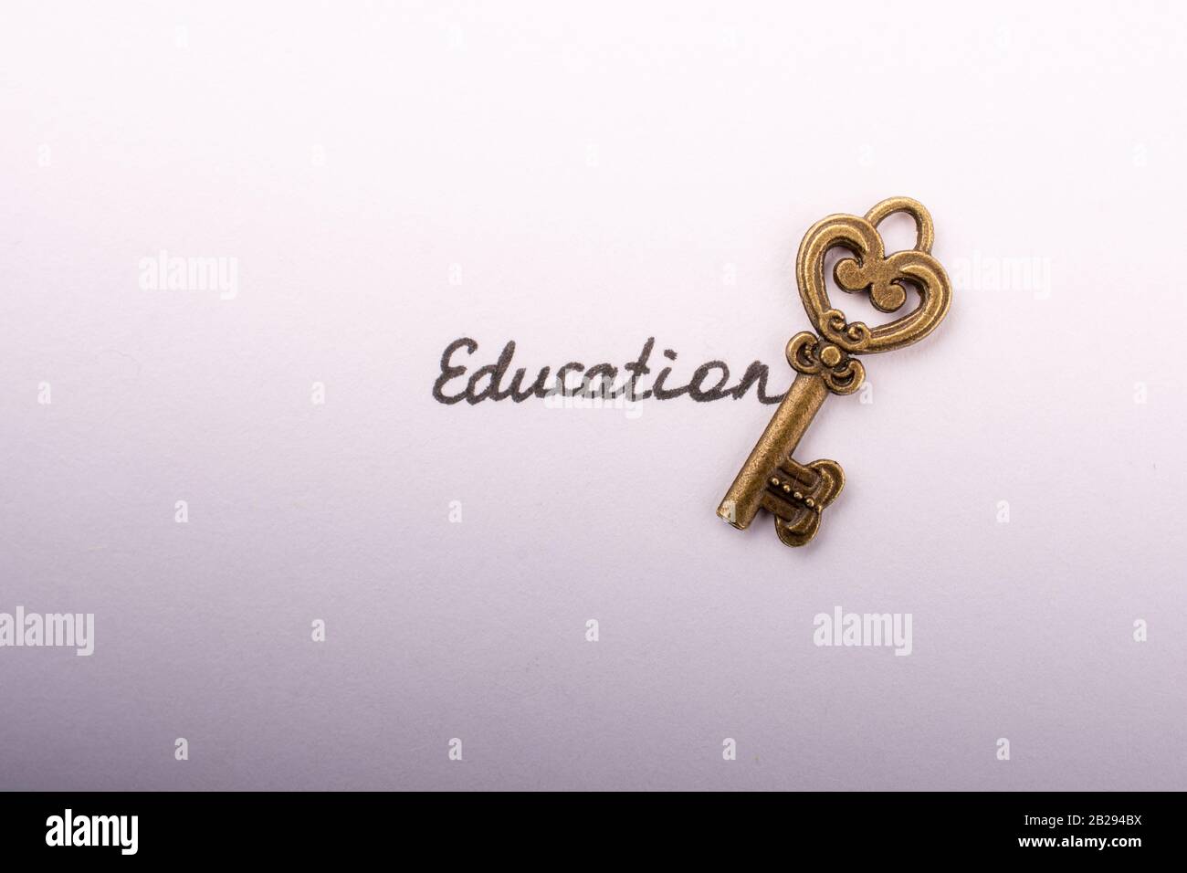 Education wording beside a retro style key as education concpt Stock ...