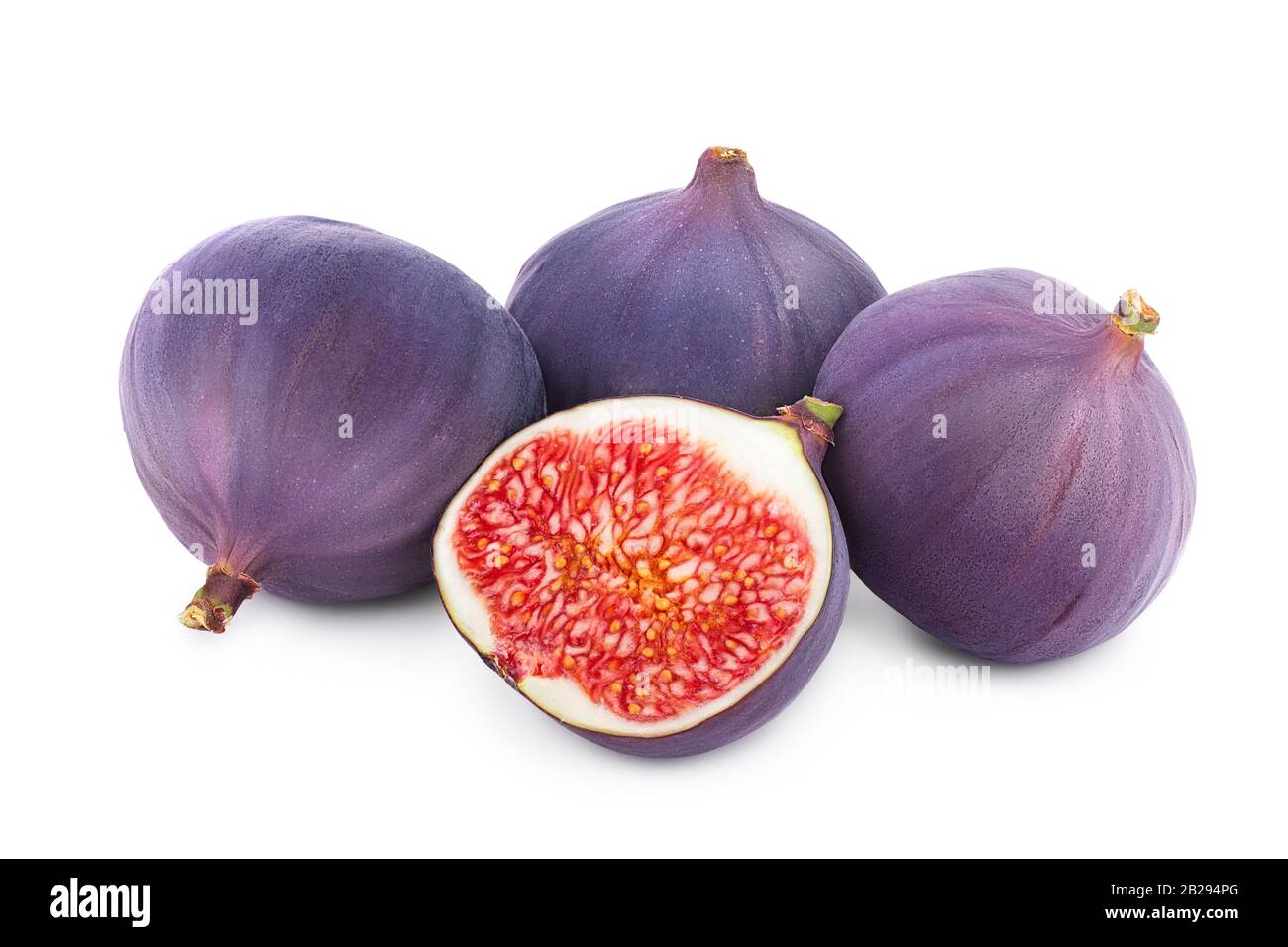 Fresh fig fruit and half isolated on white background Stock Photo - Alamy