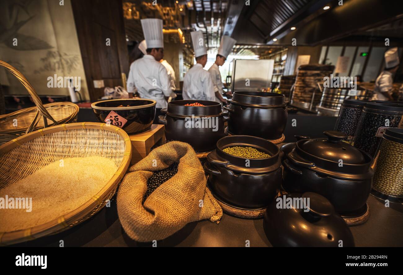 BEIJING, СHINA - JUNE 01, 2019: Traditional preparing food and ...
