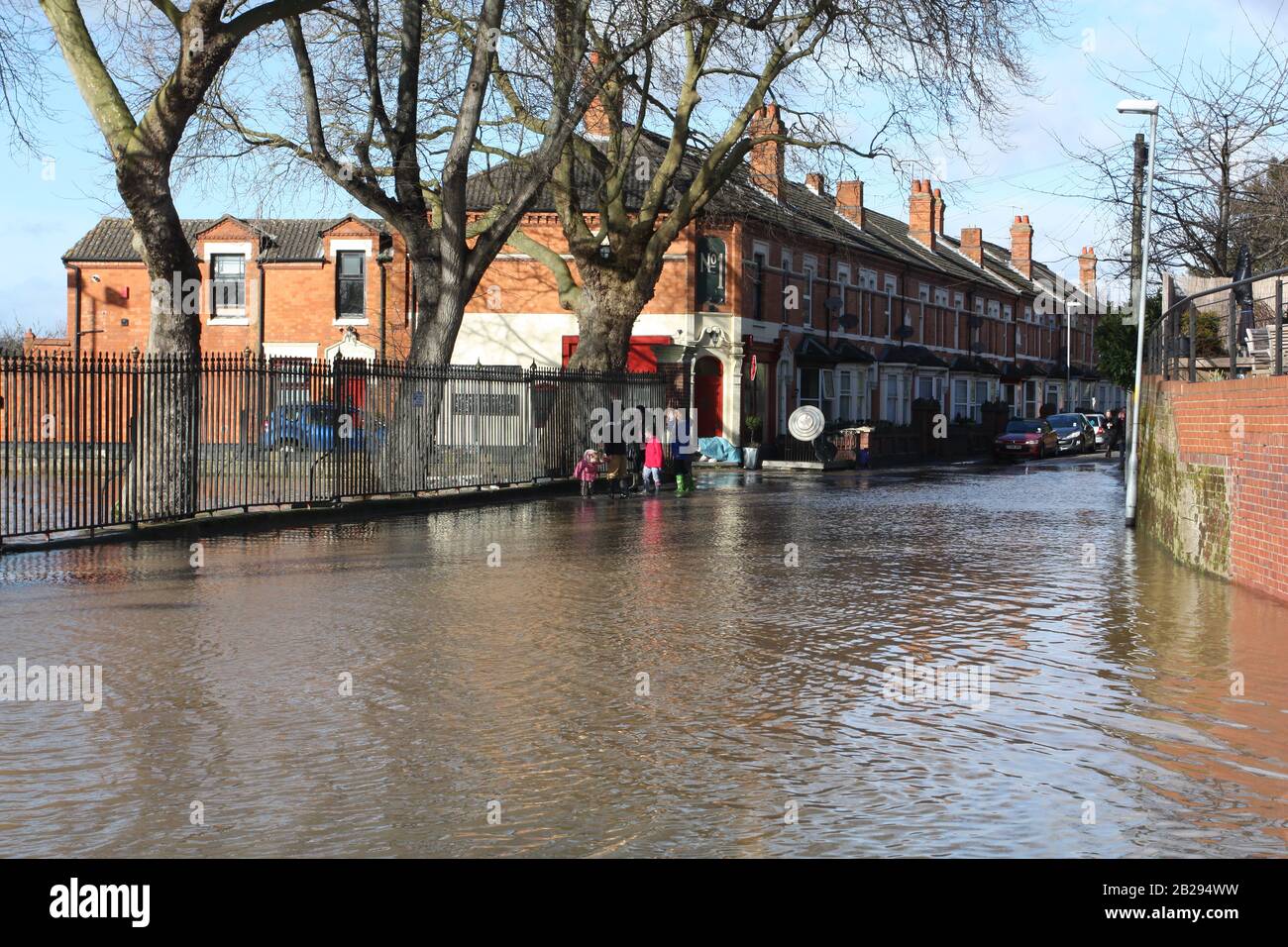 Worcester floods, 11/11/2019 Sabrina Bridge, Worcester England UK, the ...
