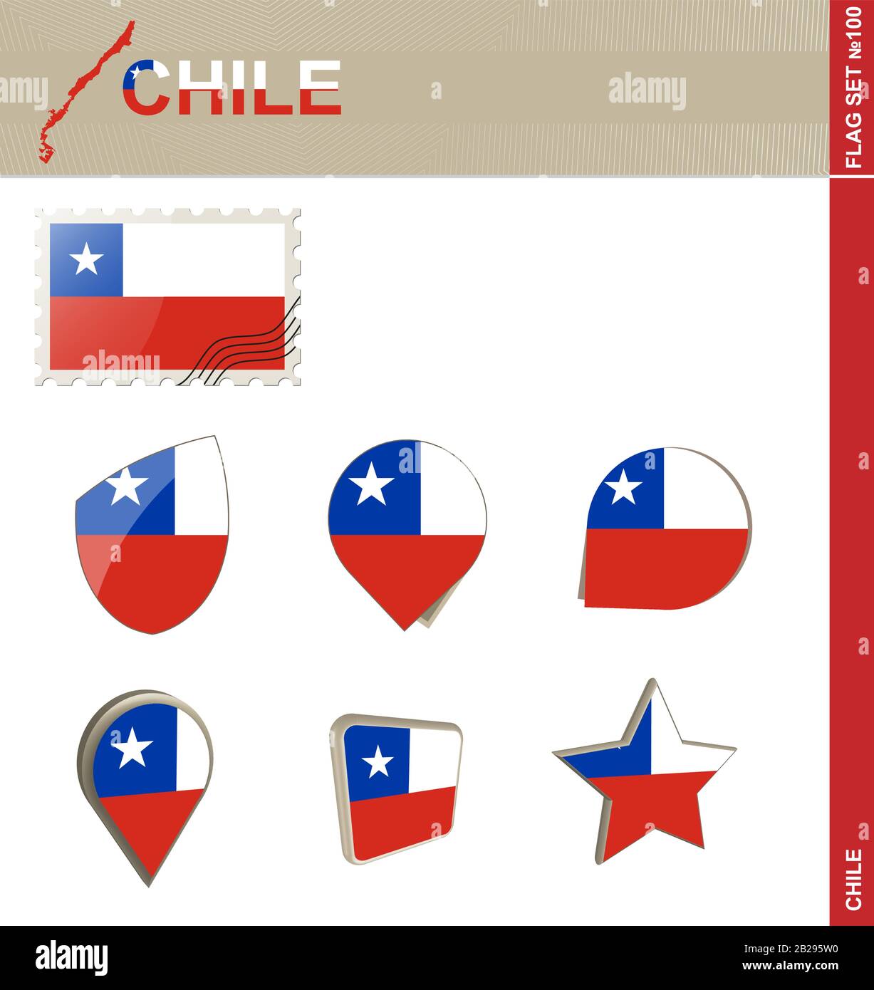 Chile Flag Set, Flag Set #100. Vector Stock Vector Image & Art - Alamy