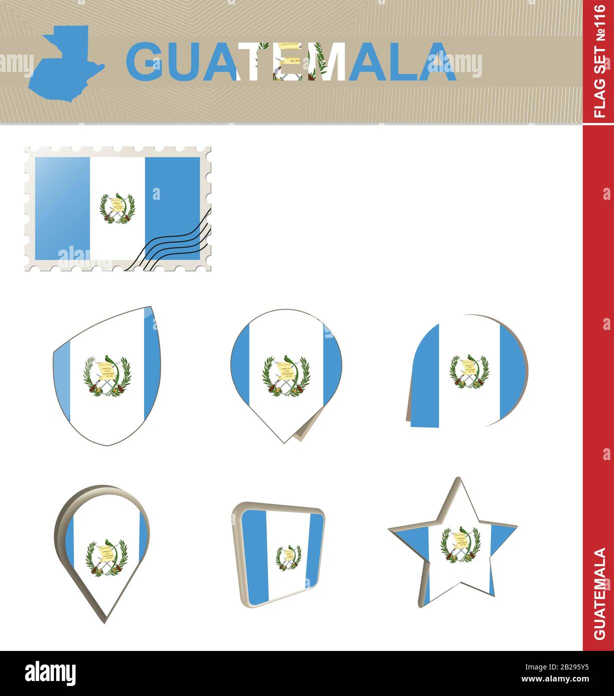 Guatemala Flag Set, Flag Set #116. Vector Stock Vector Image & Art - Alamy