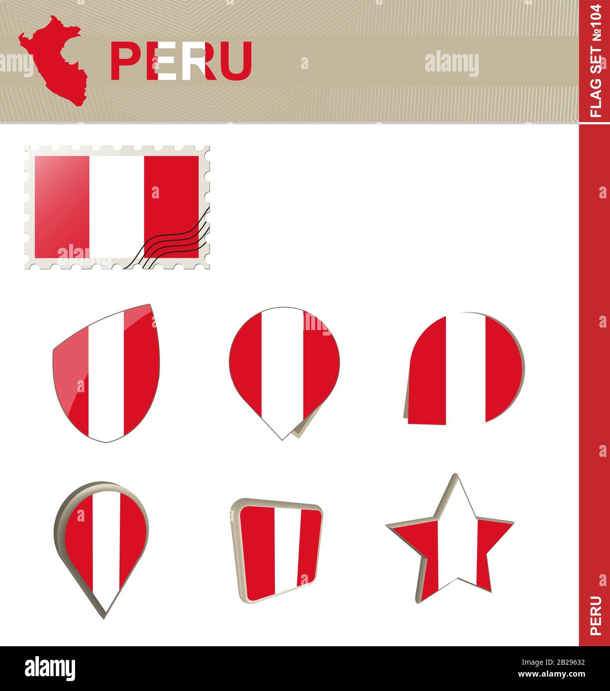 Peru Flag Set, Flag Set #104. Vector Stock Vector Image & Art - Alamy