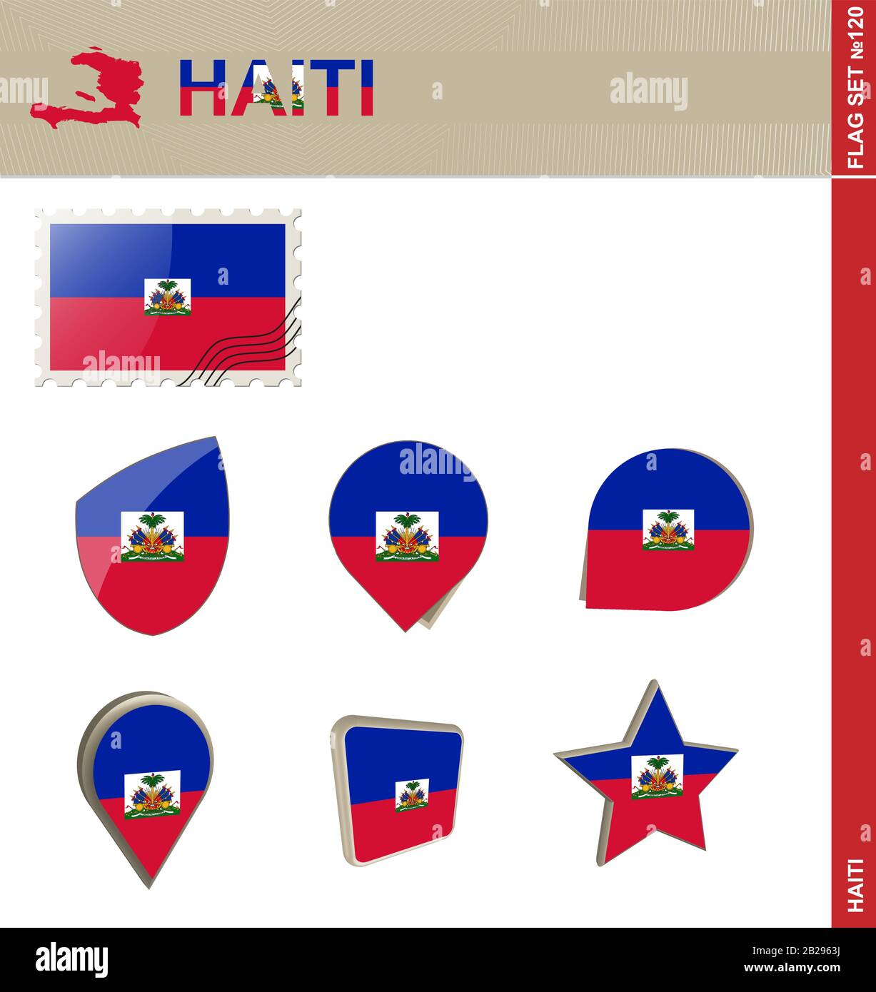 Haiti Flag Set, Flag Set #120. Vector Stock Vector Image & Art - Alamy