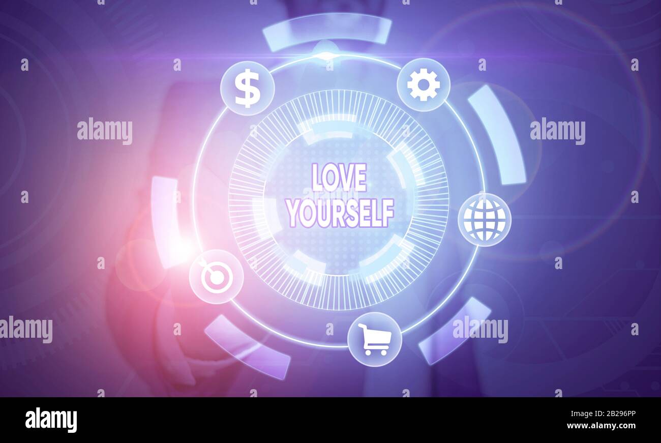 Writing note showing Love Yourself. Business concept for have ...