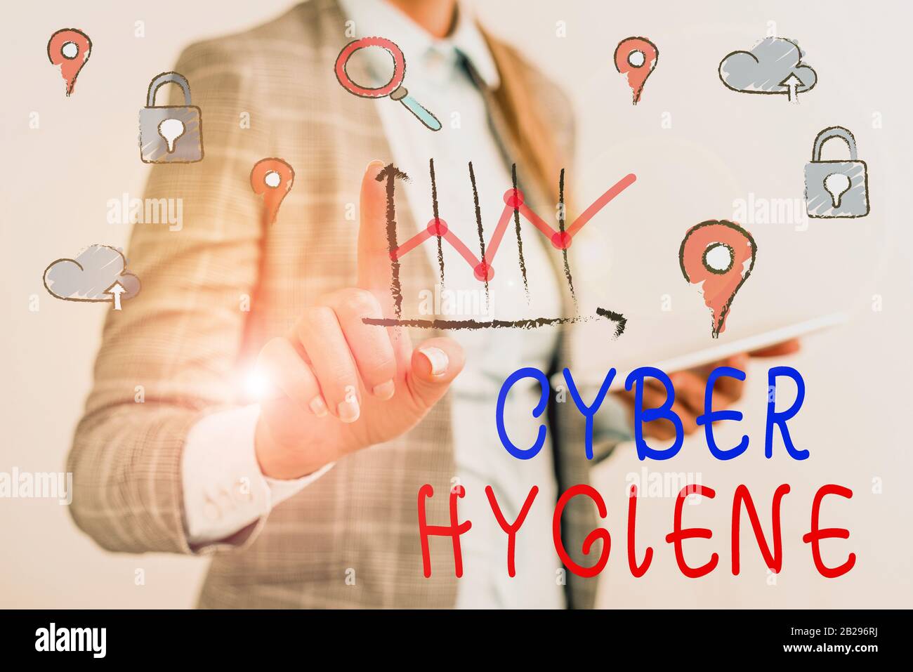 Writing note showing Cyber Hygiene. Business concept for steps that ...