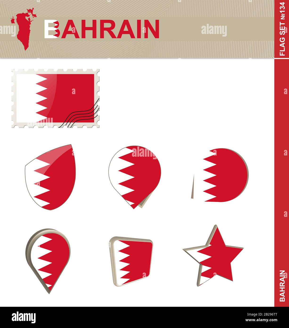 Bahrain Flag Set, Flag Set #134. Vector Stock Vector Image & Art - Alamy